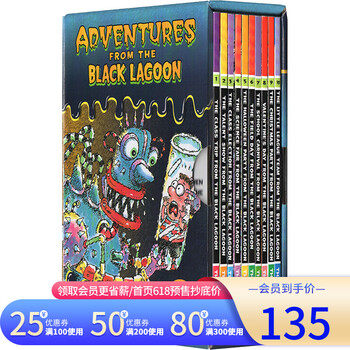 英文原版 黑湖小学历险记 第一季 Adventures From the Black Lagoon 1-10册 盒装10册 黑湖小学 儿童英语课外阅读 幽默故事章节桥梁书