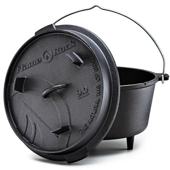 派力德（Pailide）德国Flame12寸30cm大号户外炊具露营野炊炖鸡铸铁吊锅珐琅荷兰锅 30cm铸铁植物油荷兰锅 9.0型号1【图片 ...