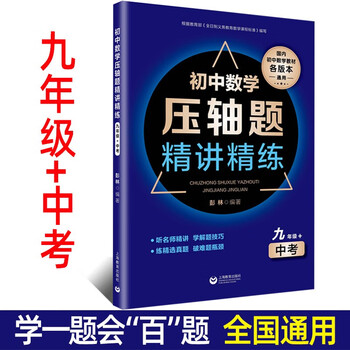 初中数学压轴题精讲精练九年级+中考解题技巧思维训练专项突破举一反三初三数学教材各版本通用中考辅导书籍