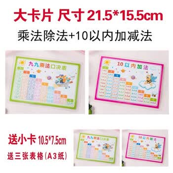 幼儿园数字分解尺抖音10以内加减法卡片儿童宝宝10数字分成20分解 乘法除法表+10以内加法减法