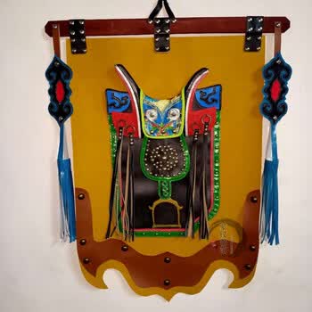 蒙古皮画蒙古元素成吉思汗装饰画蒙古包饭店墙壁画立体挂画民族风 马鞍（75*60cm） 其他长方形尺寸 独立