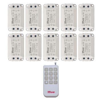 【TOWEAP-WSK1/D】同为（TOWE ）电灯具无线遥控开关220V 大功率穿墙智能遥控开关一拖十路遥控开关带断电保护AP-WSK1/D-10【行情 报价 价格 评测】-京东