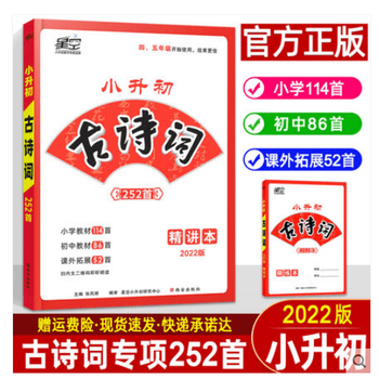 2022新版星空小升初古诗词252首 语文古诗文阅读专项训练大全精讲精练本 小学四五六年级必背小古文唐诗宋词
