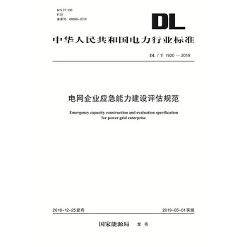 DL/T 1920—2018 电网企业应急能力建设评估规范