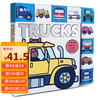 英文童书绘本 Lift-the-Flap Tab: Trucks 卡车 揭页翻翻书 男孩