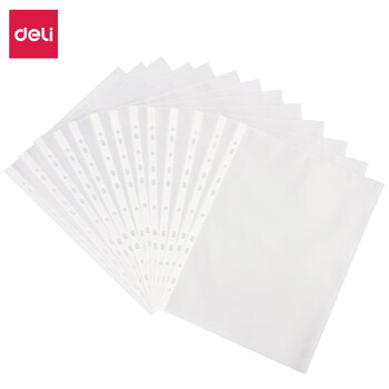 得力（deli） A4文件夹带孔 文件袋资料夹快劳夹 两孔活页夹资料袋 办公用品 加厚型(厚度翻倍)100只光面11孔文件袋【图片 价格 品牌 报价】-京东