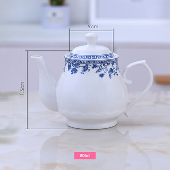 POIUY 耐热客厅茶壶家用大容量过滤泡茶壶陶瓷凉水壶单壶大号1-2升 青花800ml（壶刷滤网红绳）【图片 价格 品牌 报价】-京东