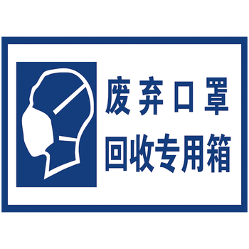 正确丢弃废弃口罩回收专用桶投放点集中处理点宣传画标识标志牌标示贴 WSE45-01 废弃口罩回收专用箱 PP覆膜贴纸 80*60厘米