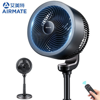 【艾美特（AIRMATE）CA23-AD9 】艾美特（AIRMATE） 【四季可用】空气循环扇32档直流变频智能WIFI语音遥控电风扇家用循环对流换气扇摇头台立两用 CA23-RD9 黑天鹅 ...