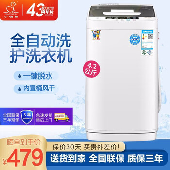 小鸭牌（XIAOYAPAI）4.2公斤全自动波轮婴儿童宝宝洗衣机 家用小型迷你宿舍出租房风干全自动洗衣机 4.2kg全自动洗衣机【图片 价格 品牌 报价】-京东