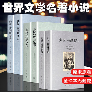 大卫·科波菲尔 约翰·克里斯朵夫 卡拉马佐夫兄弟 全译本无删减原版原著 世界文学名著小说书 全套6册