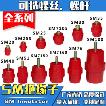SM绝缘SM低压绝缘子带螺丝螺杆16 20 25 30 35 40 51 60 76 SM35(35*32) M8 单边螺丝【图片 价格 品牌 报价】-京东