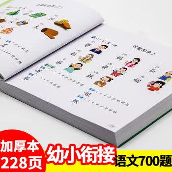 儿童学前语文700题教材全套幼小衔接幼儿园大班升一年级学前班教材幼升小学前幼儿阅读与识字书籍看图说话