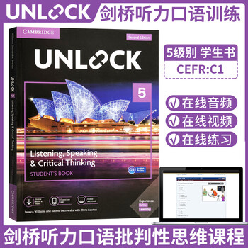 原版第二版 剑桥unlock教材 初级中学英语听力口语阅读写作综合批判思维课程 basic  unlock1 2 3 4 5 附在线学习账号 Listening Speaking 5级（听说）