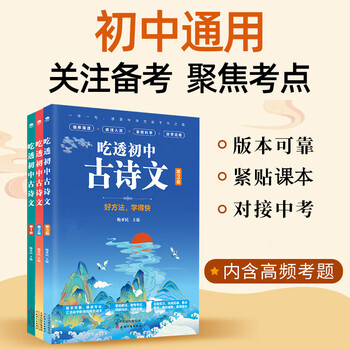3册全吃透初中古诗文考点全解文言诗文考试篇目详解 初中一二三年级对接中考聚焦考点提分人教配套语文七八九年级古诗词文言文全解 初中通用 【吃透古诗文】全套3册