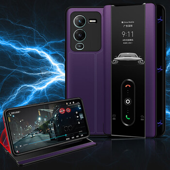 HUAWEI适用于vivos15手机壳磁吸素皮S15pro翻盖S10保护套vivo新款 罗兰紫（升级磁吸 免翻盖接听）H vivo S9e ...