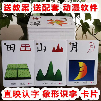 直映认字正版教材卡片有图全脑字卡幼儿童0-3-6岁早教启蒙认字卡大全套1-6册字卡+识字书+阅读书 [加厚]蓝盒字卡1-6册1494字30环