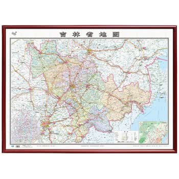 【定制边框】2022年 辽宁省地图 木框装裱 约1.1米*0.8米 红棕色边框