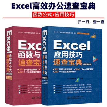 【套装2本】Excel应用技巧 速查宝典 Excel函数与公式 速查宝典 excel教程