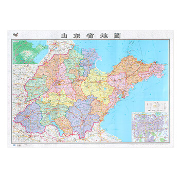 2022年 山东省地图挂图 1.1x0.8米 高清覆膜防水 加厚版 政区交通地形家用办公室挂图 不带挂杆