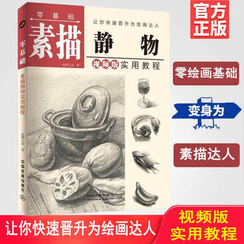 【视频教学版】素描教程 零基础素描静物实用教程 初自学者入门教程材书铅笔手绘画画册本从单个体石膏 图片色