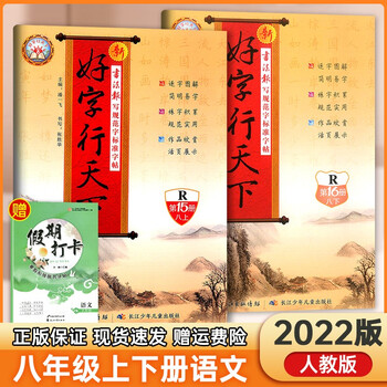 2022新版好字行天下八年级上下册部编人教版初中同步钢笔字帖练字正楷同步字帖 RJ八上下