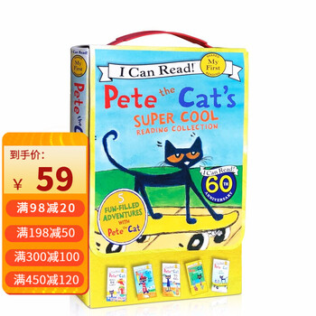 分级阅读I Can Read my first Pete the Cat 5本皮特猫系列 送音频