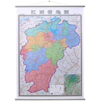 【高清加厚】中国地图分省竖版政区交通全图 1.4米*1米 江西省地图
