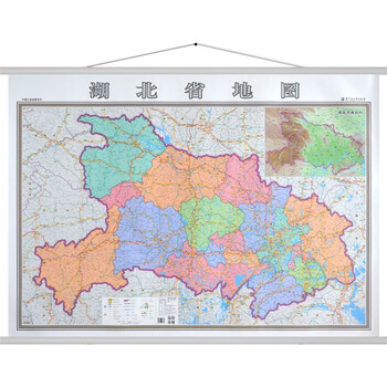 省市地图 中国分省地图系列 1.4*1米 办公交通政区挂图 湖北省地图 （全省）单面图