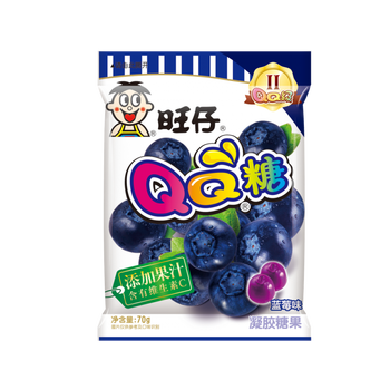 旺旺旺仔qq糖70g克大包可乐味儿童水果味果汁旺仔q软糖糖果混合装 蓝莓味70g*5袋【图片 价格 品牌 报价】-京东