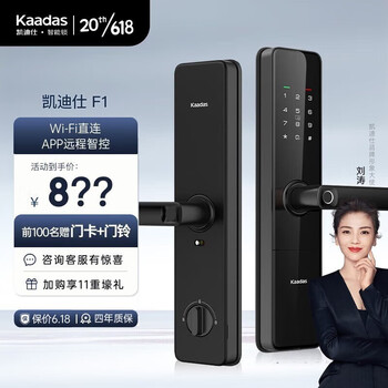 凯迪仕（KAADAS）F1 智能门锁 智能锁 指纹锁 电子锁 家用密码锁防盗门锁 F1（联合活动套装版）【图片 价格 品牌 报价】-京东