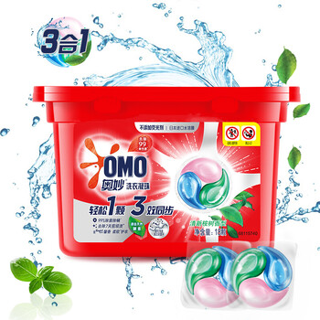 奥妙（OMO）柔顺洗衣凝珠 189g去渍除菌留香三合一酵素洗衣球(多色) 清新桉树18颗【图片 价格 品牌 报价】-京东