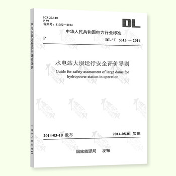 全新正版 DL/T 5313-2014水电大坝运行安全评价导则