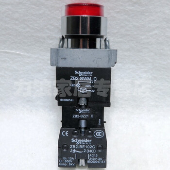 施耐德Schneider带灯自锁按钮开关 ZB2-BWM..C+ZB2-BZ21C AC220V 红色 1常闭 自锁【图片 价格 品牌 报价】-京东