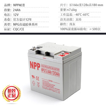 NPP胶体耐普蓄电池NPG12V-17 24 38 65 100 120 150 200 250AH NPG12-24AH【图片 价格 品牌 ...