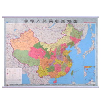 2022年 世界中国地图挂图 1.2米*0.9米 双面覆膜防水带挂杆 中国地图