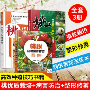 桃树种植书籍 全3册 桃树合理整形修剪图解+桃优质丰产栽培实用技术+桃典型病虫害防治图说 果树种植栽