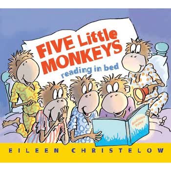 Five Little Monkeys Reading in Bed Board Boo