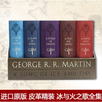 冰与火之歌全套 权力的游戏套装1-5 英文原版 Song of Ice and Fire 精装皮革收藏纪念版盒装 game of thrones 全集 奇幻小说 书籍