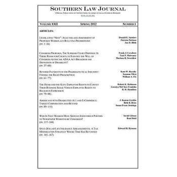 Southern Law Journal, Spring 2012