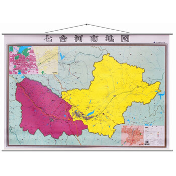 七台河市地图挂图 政区交通图 1.4*1米 宽杆挂绳地图