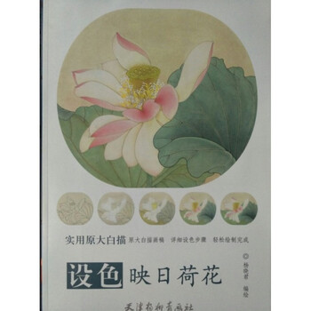 正版 实用原大白描 设色映日荷花 杨晓君编著