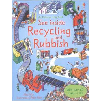 See inside recycling and rubbish