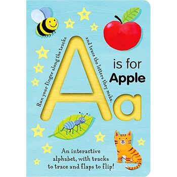 英文原版 A代表苹果 纸板书 儿童早教 低幼翻翻纸板书 A is for Apple