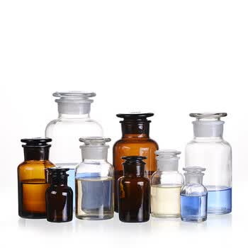 玻璃广口瓶 初中化学实验器材 教学仪器 大口试剂瓶 毫升 500mL  透明白色