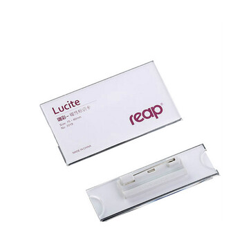瑞普璐彩亚克力员工姓名牌别针夹子工牌透明胸牌工号牌7020 7019j-75*42