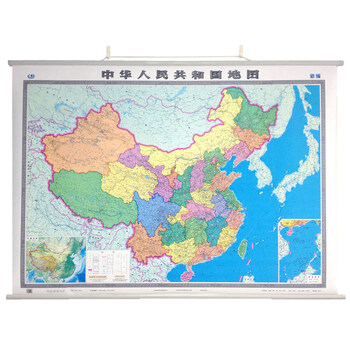 中国地图挂图约1.5米X1.1米，中文精装版无缝，高档地图