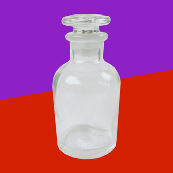 透明玻璃细口瓶 初中化学实验器材 教学仪器 白色小口试剂瓶 60mL 60毫升