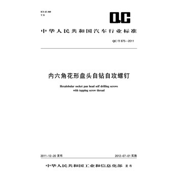 内六角花形盘头自钻自攻螺钉 QC/T 875-2011