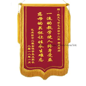 锦旗定做 定制作送医院医生学校幼儿园老师月嫂物业律师锦旗创意搞笑生日派对锦旗订做包邮 80*130cm内镶金边龙须发泡字